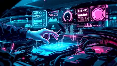 Free Digital Engine Analysis Photo Holographic Cyberpunk Futuristic