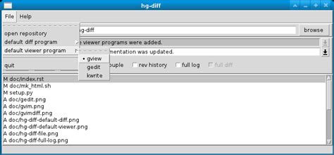 hg diff a graphical user interface to compare mercurial revisions