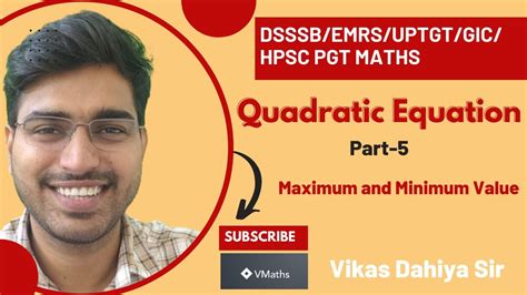 Chapter 6 Quadratic Equation Part 5 Dsssbbpscemrsuphpsc Tgtpgt