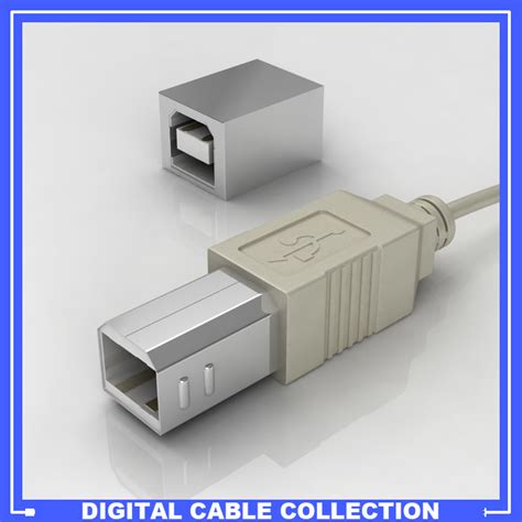 D Usb Printer Female Connection Model