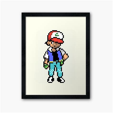 Ash Ketchum Pokemon Pixel Art Printable Digital Poster 3 Files In Svg