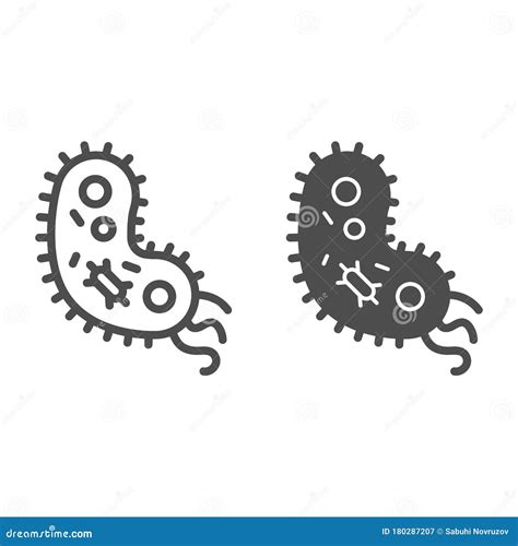 Viral Microorganism Thin Line Icon Danger Microbe Cell Or Bacteria Outline Style Pictogram On