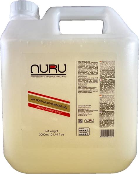 Nuru Platinum 24k Goud Multi Purpose Massage Gel 3000ml Waterbasis