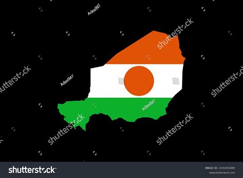Niger Map Filled Niger Flag Texture Stock Illustration 2195452889