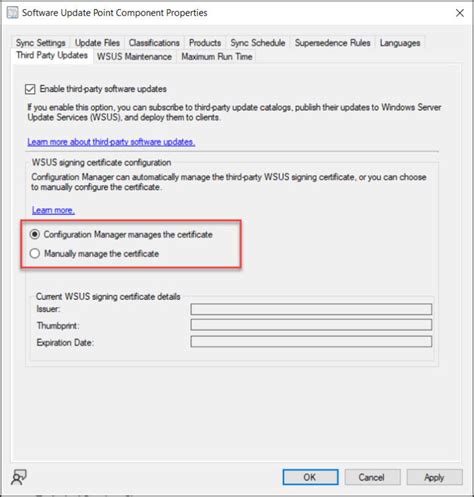 Enable Third Party Updates On The Sup In Sccm Configmgr