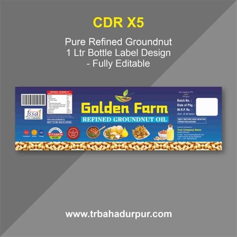 Pure Refined Groundnut Oil Label Design