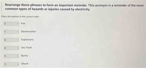 solved rearrange these phrases to form an important reminder this acronym is a reminder of the