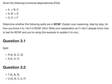 Solved Given The Following Functional Dependencies Fds
