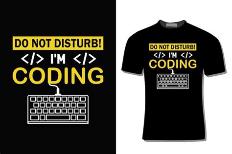 Diseño De Camisetas De Codificación Vector Premium