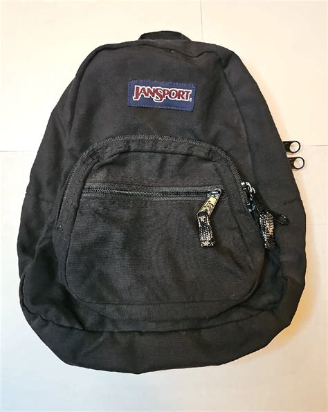 Rare Vintage 90s Jansport Backpack Black With Leather