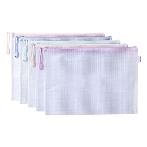 Zip Bag Ref 63481a A4 Assorted Colours Pk 5 Deli Delcity Ltd