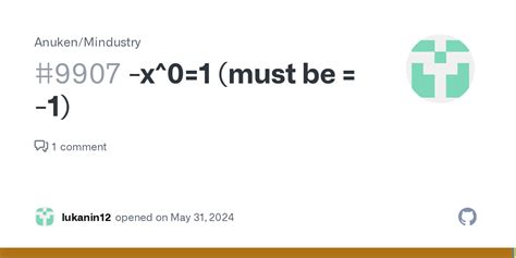 X01 Must Be 1 · Issue 9907 · Anukenmindustry · Github