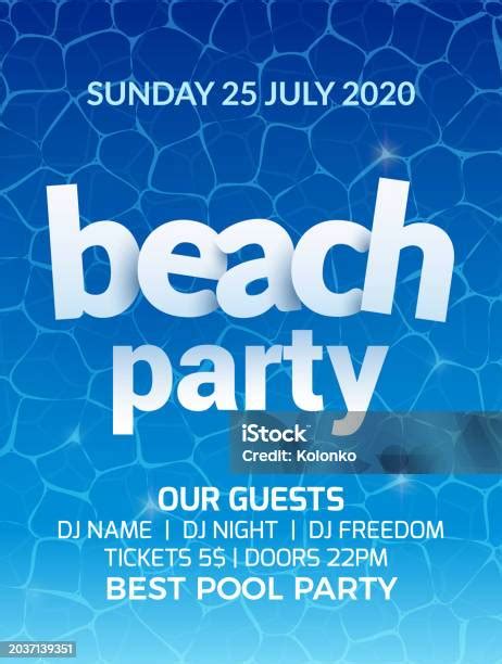 수영장 해변 여름 파티 초대장 배너 전단지 디자인 물 해변 파티 템플릿 포스터 공기 주입에 대한 스톡 벡터 아트 및 기타 이미지 공기 주입 공휴일 깊은 Istock