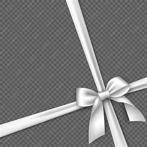 Premium Vector Realistic White Bow And Ribbon Illustration
