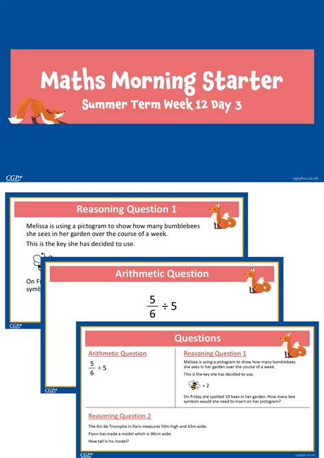 Maths Sats Morning Starter — Summer Term Week 12 Day 1 Year 6 Cgp Plus