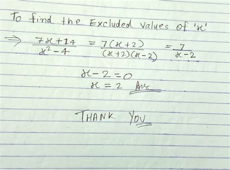 Solved Find The Excluded Value S Course Hero