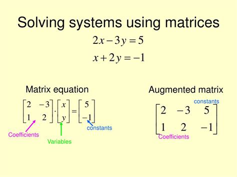 Ppt Solving Systems Using Matrices Powerpoint Presentation Free Download Id5779117