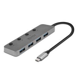 Port USB Type C Hub With On Off Switches Lindy Australia