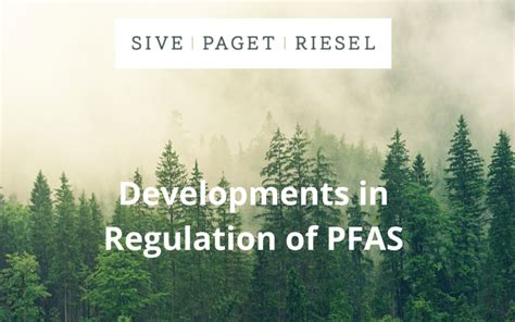 Developments In Regulation Of Pfas Sive Paget And Riesel Pc