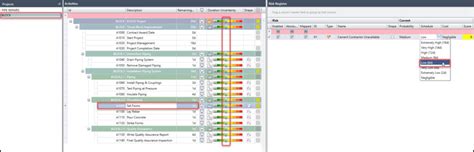 Multiple Schedule Risk Exposure Comparison In Deltek Acumen Ten Six Consulting