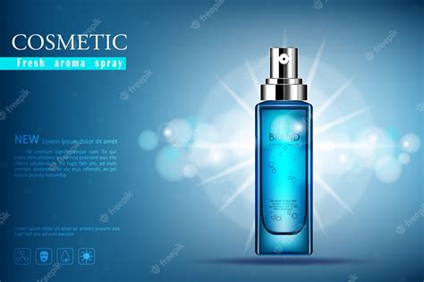 벡터 스프레이 병 신선한 아로마 화장품을 모의 프리미엄 벡터
