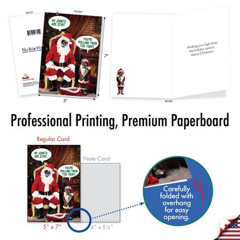 Unlit Black Santa Stiff Joints Funny Merry Christmas Greeting Card