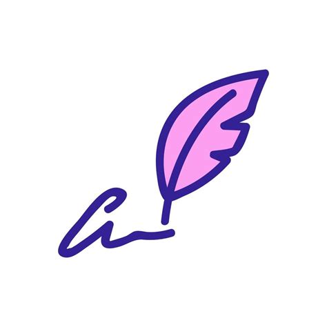 Signature Written By Pen Icon Vector Outline Illustration 9726277