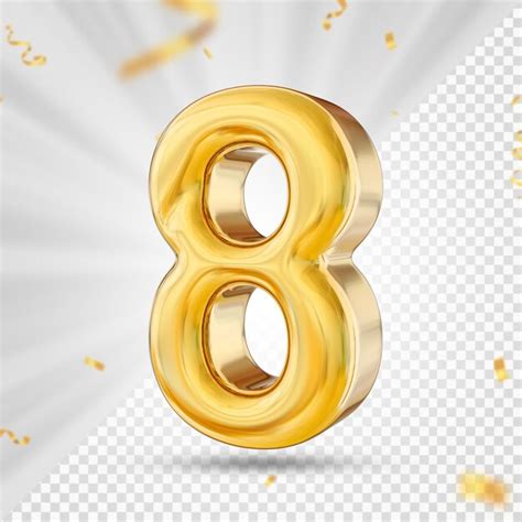 Premium Psd Gold Number