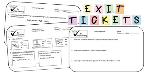 Enhancing Chemistry Lessons The Power Of Exit Tickets For Engaging And Assessing Babe