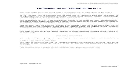 Fundamentos De Programacion En C Nacho Apuntes Ei 2 So1 Practicas Fundamentos