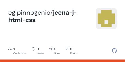 Github Cglpinnogeniojeena J Html Css
