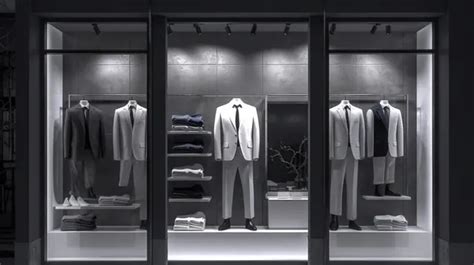 Mall Storefront 3d Rendering Showcasing Men S Suits Shirts And Dresses
