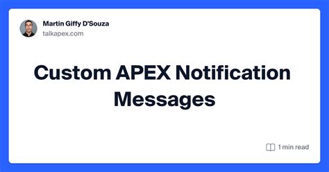 Custom Apex Notification Messages