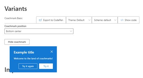 Center Directionalhint Renders Teachingbubble Too Far To One Side · Issue 18629 · Microsoft