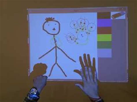 Interactive Projected Interface User Creating Live Tiles And