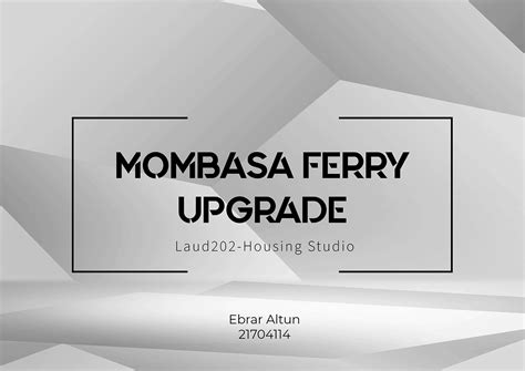 Mombasa Urban Design Project On Behance
