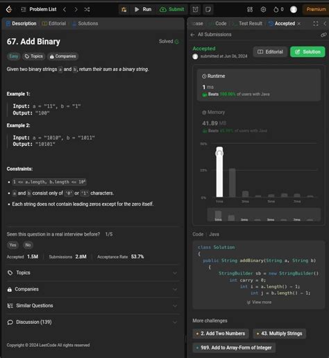 Day 42 Of 100daysofprogrammingchallenge Add Binary Yogesh G Posted