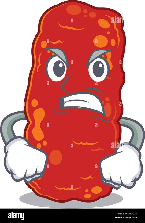 Mascot Design Concept Of Acinetobacter Bacteria With Angry Face Stock