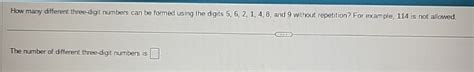 Solved How Many Different Three Digit Numbers Can Be Formed