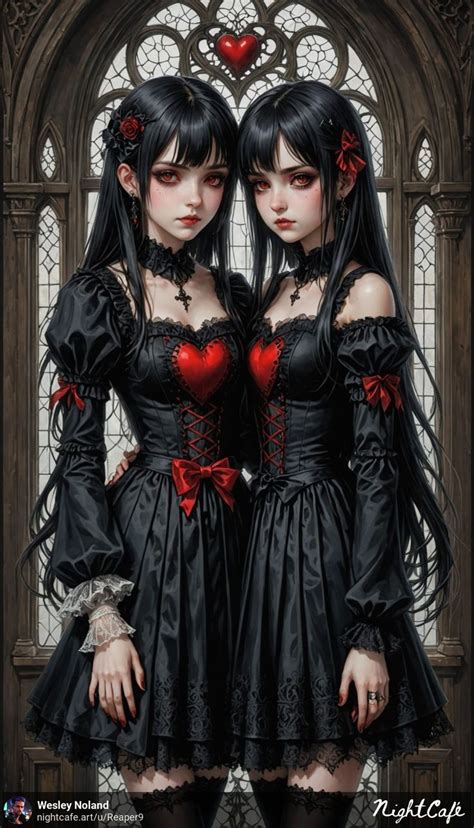 Twin Vampire Sisters In 2025 Dark Fantasy Art Vampire Gothic Outfits