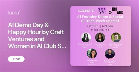 glue on linkedin ai demo day and happy hour by craft ventures and women in ai club sf…