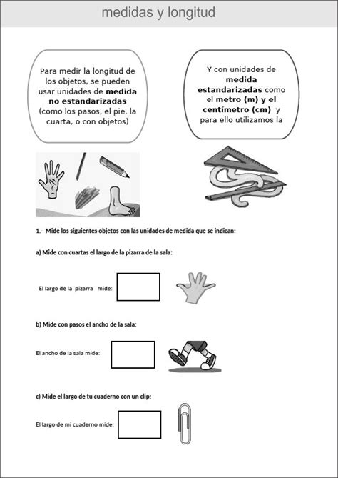 Cuaderno De Matemáticas Medidas Y Longitud Primaria