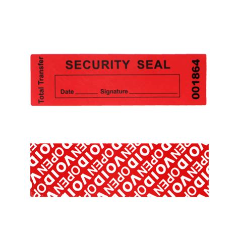 85x25cm Red Adhesive Labels Tamper Proof Stickersseals Warranty Void