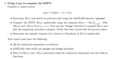 Solved Using Freqz To Compute The DTFT Consider A Causal Chegg