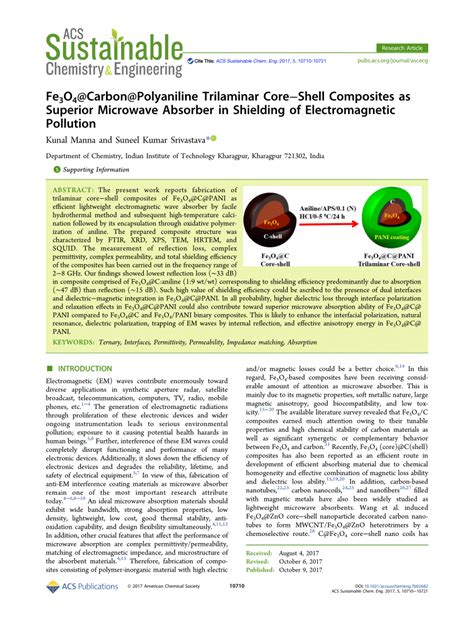Pdf Fe3o4 Carbon Polyaniline Trilaminar Core Shell Composites As