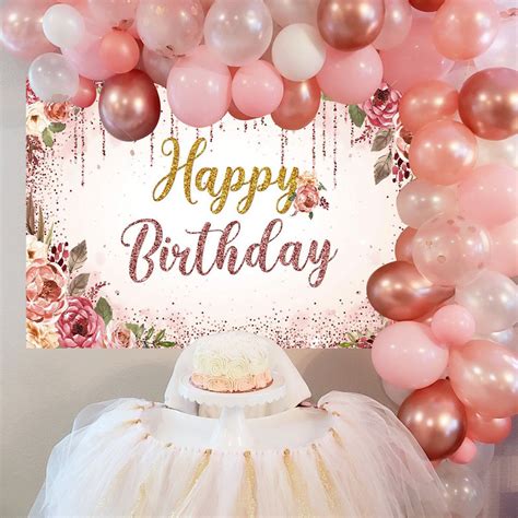 Badu Bg Фон за рожден ден Златен блясък Фон за кабина за снимки Висящо знаме Честит рожден ден