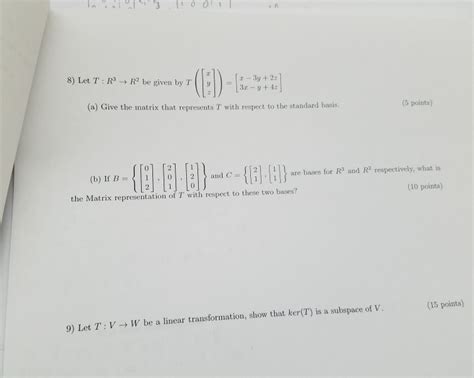 Solved Let R 3 Rightarrow R 2 Be Given By T X Y Z X Chegg Com