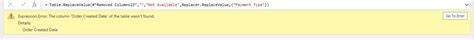 Expression Error Related To Missing Column On A Ta Microsoft Fabric Community