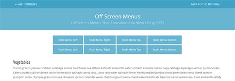 How To Create Responsive Off Screen Menus With Css3 — Speckyboy