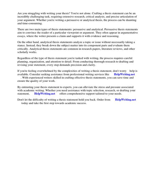 Two Types Of Thesis Statements Pdf Essays Thesis